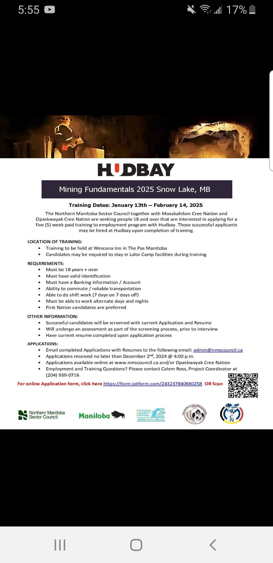 Hudbay Training in The Pas